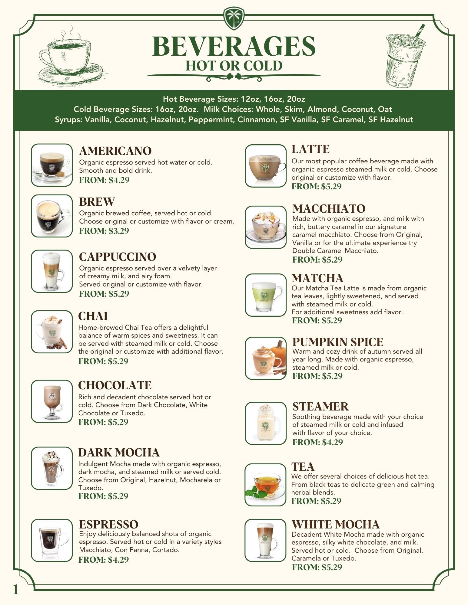 Our Menu – Coffeeville Co