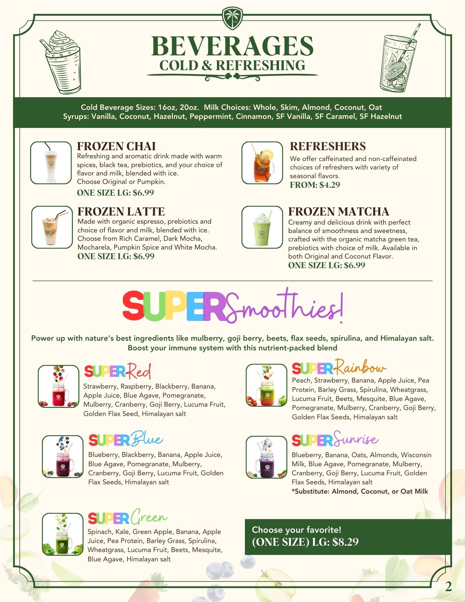 Our Menu – Coffeeville Co